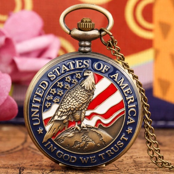 Pocket Watch | Accessories | Bald Eagle Patriotic New Pocket Watch Usa ...